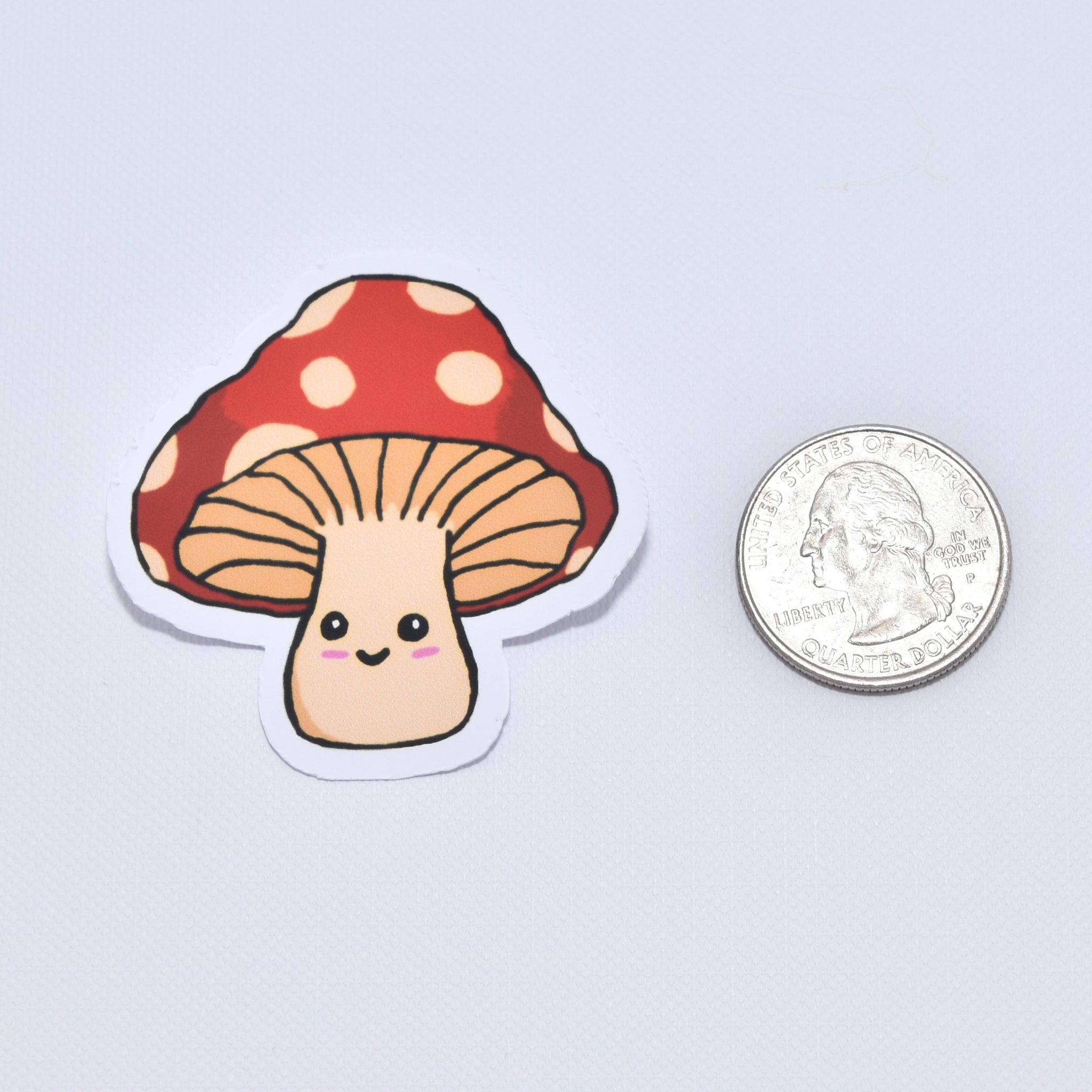 Cute Red Mushroom Sticker – Purple & Peach Club